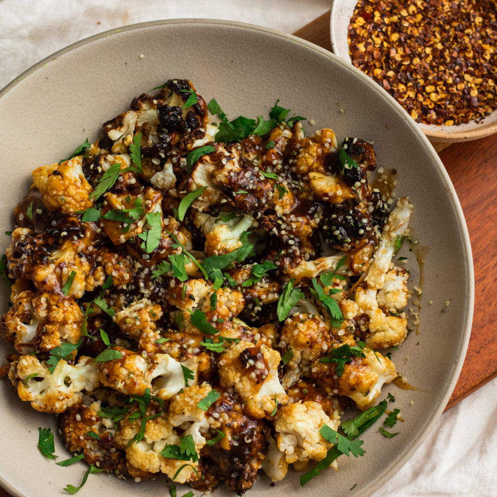 Sticky Air Fried Sweet Chili Cauliflower (vegan) - Avocado Skillet
