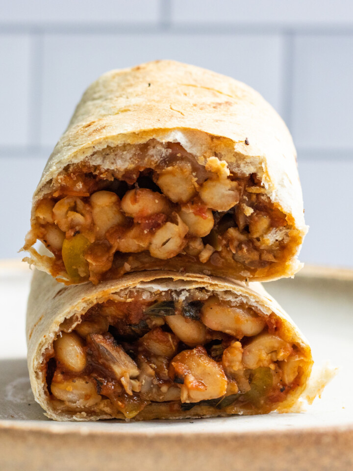 Vegan Caesar Oyster Mushroom Chickpea Wrap - Avocado Skillet