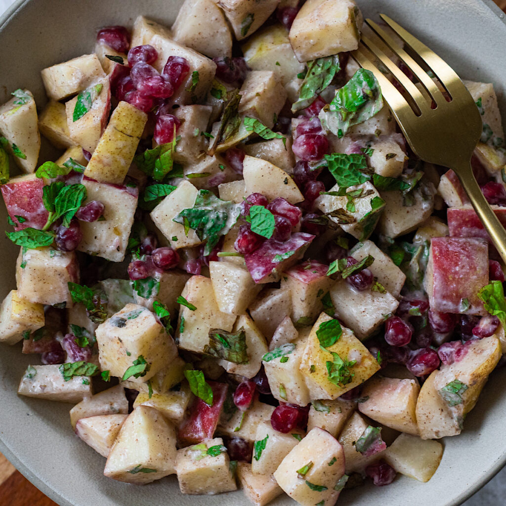 Fall Fruit Salad with Lime Yogurt Dressing (vegan) - Avocado Skillet