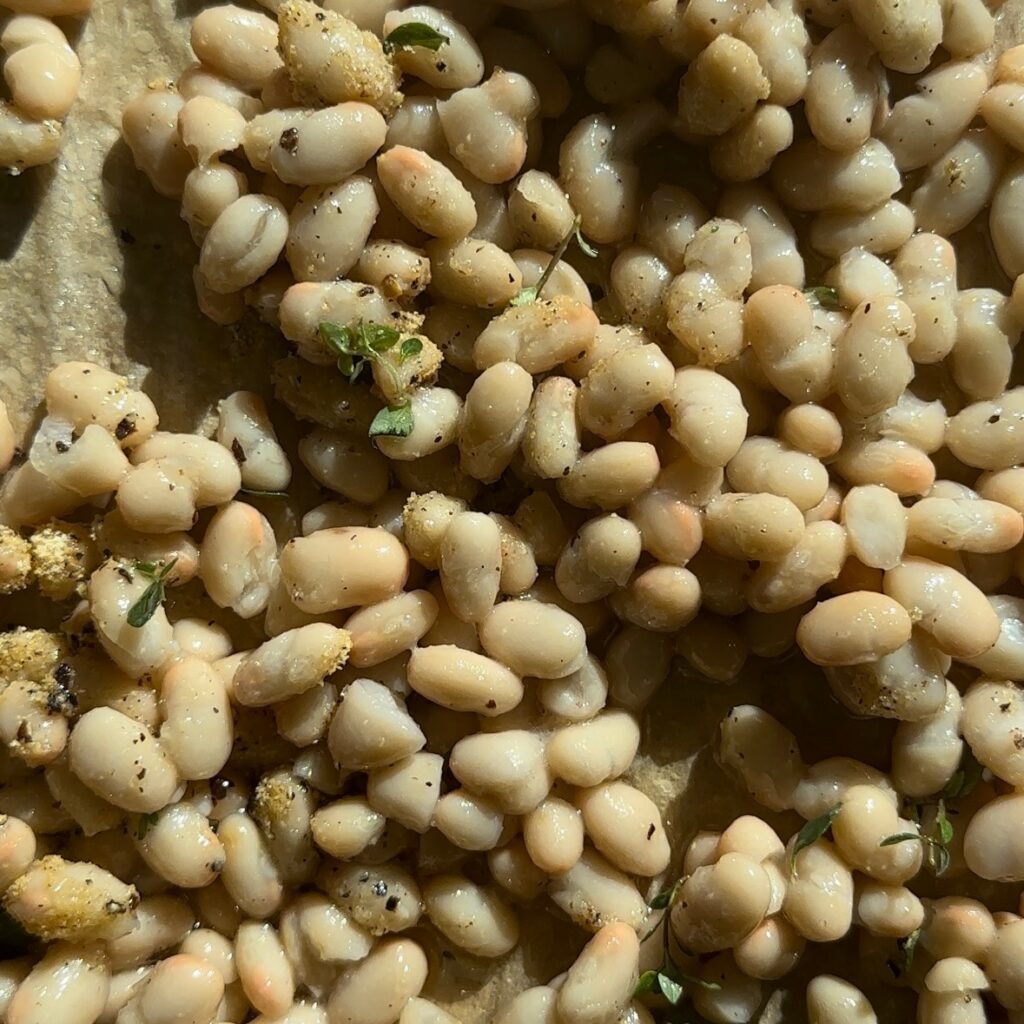 Roasted Crispy White Beans with Garlic and Thyme - Avocado Skillet