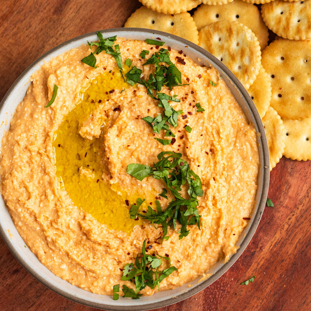 Buffalo Baked Feta White Bean Dip - Avocado Skillet
