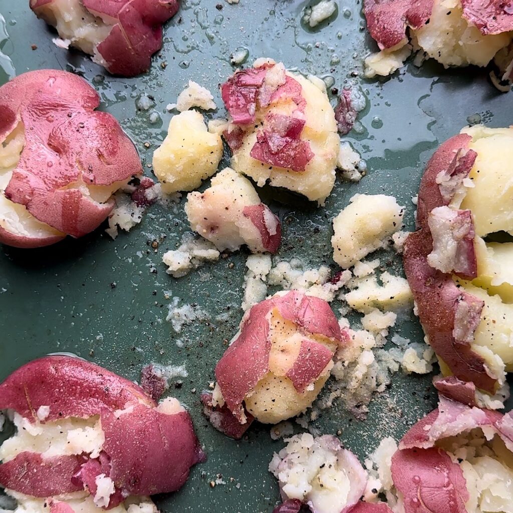 Dill Pickle Smashed Potatoes - Avocado Skillet
